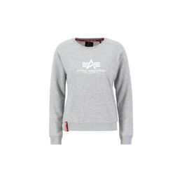 Sweater Alpha Industries "New Basic Sweatshirt BL W", Damen, Gr. XS, grau (grau heather), Obermaterial: 80% Baumwolle, 20% Polyester, regular fit, Sweatshirts Sweater