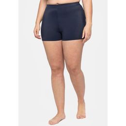 Badeshorts sheego, Damen, Gr. 44, Normalgr&ouml;&szlig;en, blau (marine), Elasthan, Polyamid, Badehosen Badeshorts