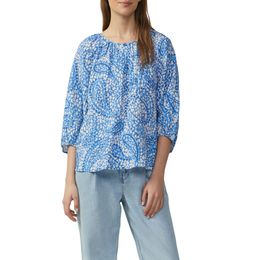 Klassische Bluse s.Oliver, Damen, Gr. 38, blau (french blau), Obermaterial: 81% Viskose, 19% Polyamid, bedruckt, relaxed fit taillenbedeckt, Rundhals, Raglan&auml;rmel, Blusen Klassische Bluse, mit All-Over Print