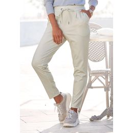 Schlupfhose Lascana, Damen, Gr. 34, N-Gr, gr&uuml;n, Jersey, Obermaterial: 86% Polyester, 10% Viskose, 4% Elasthan, unifarben, figurumspielend kn&ouml;chellang, Hosen Schlupfhose, mit Taschen, Jogginghose, casual-sportlich, Jerseyhose, Topseller