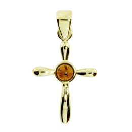Kettenanh&auml;nger OSTSEE-SCHMUCK "OSTSEE-SCHMUCK Anh&auml;nger Kreuz 22 x 16 Anh&auml;nger Kreuz 22 x 16", gelb (wei&szlig;, neutral), Schmuckanh&auml;nger, Damen, 30x10mm, Gelbgold 333, 1 g, Kettenanh&auml;nger