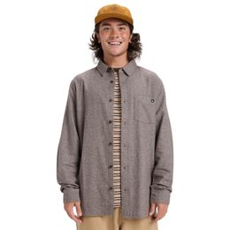 Langarmhemd Quiksilver "Motherfly Heather", Herren, Gr. S, US-Gr&ouml;&szlig;en, chocolate braun, Obermaterial: 100% Walkfrottier;, Hemden Langarmhemd