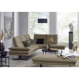 Ecksofa W.Schillig "broadway, Designsofa, toller Sitzkomfort, zeitlos, elegant, L-Form", schwarz (pepper s22), B:284cm H:94cm T:224cm, Flachgewebe S22 (100% Polyester), Sofas, Ecksofa, Sitztiefenverstellung, Kopfteil- & Seitenteilverstellung, Breite 284cm