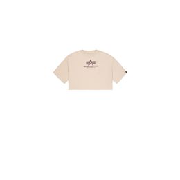 T-Shirt Alpha Industries "Basic T-Shirt BL Cropped PP W", Damen, Gr. L, organic beige, Obermaterial: 100% Baumwolle, Shirts T-Shirt