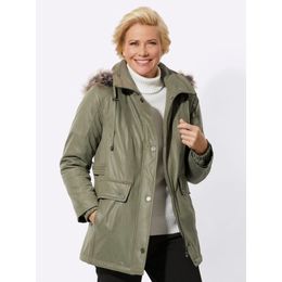 Langjacke CLASSIC, Damen, Gr. 54, gr&uuml;n (khaki), 92% Polyester, 8% Polyamid, Wattierung:100% Polyester, unifarben, Jacken Langjacke