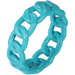 Fingerring Firetti "Schmuck Geschenk Edelstahl Ring Damenring Herrenring Panzerkette Color" Gr. 54, blau (t&uuml;rkis), Fingerringe, Damen, 54, Edelstahl, 6,7mm, Fingerring