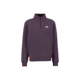 Sweater Alpha Industries "Half Zip Sweatshirt SL", Herren, Gr. L, lila (plum), Obermaterial: 80% Baumwolle, 20% Polyester, regular fit, Sweatshirts Sweater