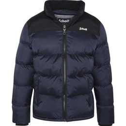 Steppjacke Schott NYC, Damen, Gr. XS, blau (navy), Softshell, Obermaterial: 100% Nylon, unifarben mit Farbeinsatz, Basic, klassisch h&uuml;ftlang, eingesetzt Windstopperb&uuml;ndchen mit innenliegendem Gummizug, Jacken Steppjacke, Unisex-Schnitt