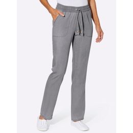 Schlupfjeans Classic Basics, Damen, Gr. 42, Normalgr&ouml;&szlig;en, grau, denim, 100% Baumwolle, unifarben, lang, Jeans Schlupfjeans