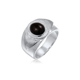 Siegelring Kuzzoi "Ring Siegelring Oval Onyx Schwarz 925 Sterling Silber" Gr. 66, silber, Fingerringe, Damen, 66, ohne Stein, Silber 925 (Sterlingsilber), 12mm, Siegelring