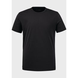 Sch&ouml;ffel Funktionsshirt SCH&Ouml;FFEL "T Shirt Buchberg M", Herren, Gr. 46, schwarz (9990, schwarz), Oberstoff: 60% Baumwolle, 40% Polyester, Rundhals, Shirts Funktionsshirt