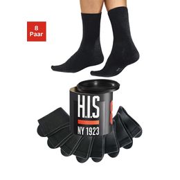 H.I.S. Socken H.I.S, Damen, Gr. 47-48, schwarz, Baumwolle, Baumwollmischung, Polyamid, unifarben, elastisch, Socken Socken, in der Geschenkdose