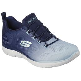 Slip-On Sneaker Skechers "SUMMITS BRIGHT CHARMER", Damen, Gr. 35, blau (navy), Textil, Schuhe Slip-On Sneaker, Schlupfschuh, Slipper, Freizeitschuh mit sch&ouml;nem Farbverlauf, Topseller
