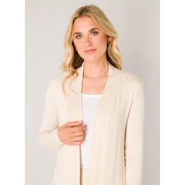 Strickjacke Base Level "Yayla", Herren, Gr. 44, beige (light beige), Strick, Obermaterial: 94% Viskose, 6% Elasthan, unifarben, figurumspielend h&uuml;ftlang, tiefer Rundhals, Strickjacken Strickjacke, In elastischem Feinstrick, Topseller