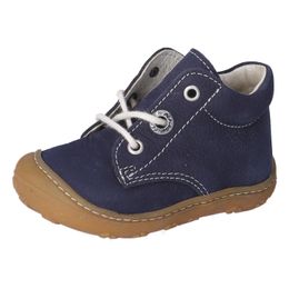Lauflernschuh Pepino BY RICOSTA "CORY W WMS: Weit", M&auml;dchen, Gr. 21, blau (see, navy), Leder, Schuhe Lauflernschuh, Schn&uuml;rschuh m. Weiten-Me&szlig;system, Leder, Gr&ouml;&szlig;enschablone zum Download