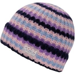 Beanie Chillouts "Noemi Hat", Damen, lila (violet multi), Strick, Kunstfaser, gestreift, mehrfarbig, M&uuml;tzen Beanie, im angesagten Retro Look