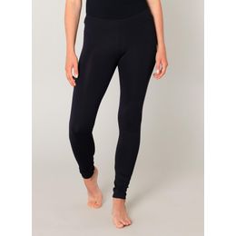 Leggings Base Level "Ybica", Damen, Gr. 48, N-Gr, blau (navy dunkelblau), Jersey, Obermaterial: 94% Viskose, 6% Elasthan, unifarben, Basic, figurbetont lang, Hosen Leggings, In weicher und elastischer Qualit&auml;t
