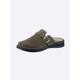 Clog MUBB, Herren, Gr. 43, gr&uuml;n (oliv), Leder, Rindsleder, Veloursleder, Basic, Schuhe Clog