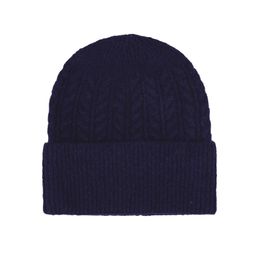 Beanie Capelli New York, Damen, navy, Strick, Obermaterial: 50% Polyacryl, 50% Polyester, gemustert, unifarben, M&uuml;tzen Beanie, Feinstrick, Zopfmuster, Einheitsgr&ouml;&szlig;e