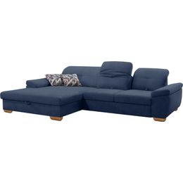 Ecksofa Alina "Nadira", blau (blau gcp 106), B:271cm H:91cm T:199cm, Struktur fein XBO (90% Polyester, 10% Polyamide);Chenille GCP (100% Polyester), Sofas, Ecksofa, wahlweise mit Bettfunktion und Stauraum