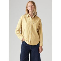 Levi's Jeansbluse LEVI'S "HARLIE BOYFRIEND SHIRT", Damen, Gr. XS (34), french vanilla gd, Web, Obermaterial: 100% Baumwolle, relaxed fit Po-bedeckend, 2-Knopf-Manschette, Blusen Jeansbluse, mit Brusttasche
