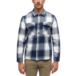 Outdoorhemd Mustang "Style Dayton", Herren, Gr. S, N-Gr, blau (big_check_blau), Flanell, Obermaterial: 100% Baumwolle, kariert, Hemden Outdoorhemd