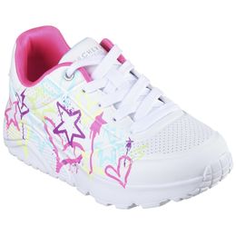 Sneaker Skechers "Uno Lite - My Drip", M&auml;dchen, Gr. 38, bunt (wei&szlig;, multi), Lederimitat, kontrastfarbene Details, Schuhe Sneaker, Retro Sneaker, Plateausneaker mit modischer Chunky Sohle