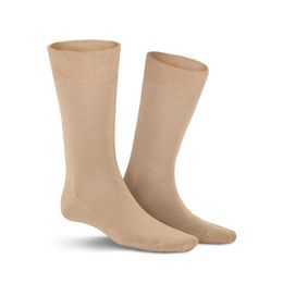 Socken Kunert "Socke Longlife", Herren, Gr. 47-50, braun (beige 8330), Obermaterial: 45% Polyamid PA. 35% Lyocell CLY. 18% Polypropylen PP. 2% Elasthan EL., Socken Socken