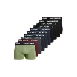 Jack & Jones Boxershorts JACK & JONES "Boxershort JACTIMOTHY SOLID TRUNKS 10 PACK 10er Pack", Herren, Gr. S, bunt (schwarz, blau, gr&uuml;n, rot), Obermaterial: 95% Baumwolle CO. 5% Elasthan EL., Unterhosen Boxershorts
