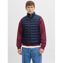 Jack & Jones Steppweste JACK & JONES "JJEBRADLEY LIGHT BODYWARMER COLLAR NOOS", Herren, Gr. L, blau (sky captain), Web, Obermaterial: 100% Nylon, unifarben, regular fit taillenbedeckt, Westen Steppweste