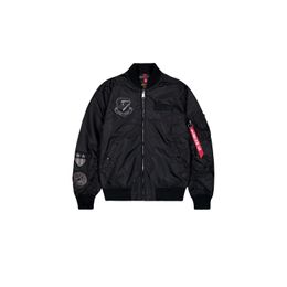 Bomberjacke Alpha Industries "MA-1 TT Flying Tigers Light", Herren, Gr. XXL, schwarz, Obermaterial: 100% Nylon, Futter: 100% Nylon, Rib: 99% Polyester, 1% Elastan, Jacken Bomberjacke