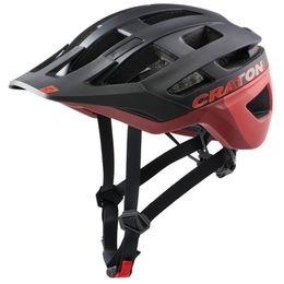 Fahrradhelm Cratoni "AllRace" Gr. 52, schwarz (schwarz, rot matt), Helme, 52/57 Kopfumfang: 52cm - 57cm, matt, Fahrradhelm