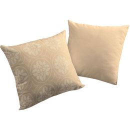 Dekokissen Adam "Romantic Puligny A Light", beige (beige, ornamente), B:40cm L:40cm, Baumwolle, Dekokissen_Sitzkissen_Kissenh&uuml;llen, Dekokissen, mit gro&szlig;en Ornamenten, Wendekissenh&uuml;lle ohne F&uuml;llung, 1 St&uuml;ck