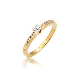 Verlobungsring Elli DIAMONDS "Ring Diamant Wei&szlig; Brillantschliff (0.18 ct) 585 Gelbgold" Gr. 58, gold, Fingerringe, Damen, 58, Gelbgold 585, Verlobungsring