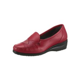 Mokassin CLASSIC, Damen, Gr. 38, rot (bordeaux), Glattleder, Basic, Schuhe Mokassin