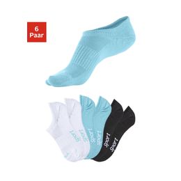 Sneakersocken Bench., Damen, Gr. 43-46, bunt (2x t&uuml;rkis, 2x wei&szlig;, 2x schwarz), Baumwollmischung, unifarben, elastisch, Socken Sneakersocken, nicht sichtbar in Sneakern