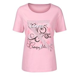T-Shirt Classic Basics "Shirt", Damen, Gr. 52, rosa (ros&eacute;), 100% Baumwolle, bedruckt, gemustert, mehrfarbig, Rundhals, Shirts T-Shirt