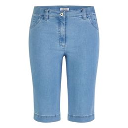 Bermudas KjBRAND "Betty", Damen, Gr. 46, N-Gr, blau (denim bleached), Denim/Jeans, Obermaterial: 71% Baumwolle, 25% Polyester, 4% Elasthan, unifarben, regular fit, Hosen Bermudas, mit Taschen