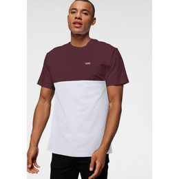 T-Shirt Vans "COLOR BLOCK", Herren, Gr. S, wei&szlig; (wei&szlig;, port royale), Single Jersey, Obermaterial: 100% Baumwolle, unifarben, Basic h&uuml;ftlang, Rundhals, Shirts T-Shirt