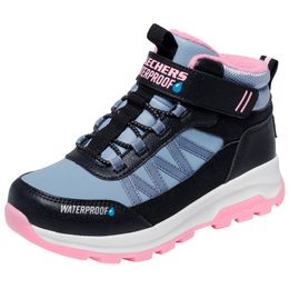 Klettstiefel Skechers "STORM BLAZER", M&auml;dchen, Gr. 31, schwarz, rosa, Lederimitat, Synthetik, Schuhe Klettstiefel, Winterboots, wasserabweisend, Gr&ouml;&szlig;enschablone zum Download