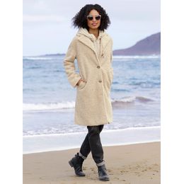 Wintermantel Heine, Damen, Gr. 44, beige (sand), 100% Polyester, Innenseite:100% Polyester, Wattierung:100% Polyester, unifarben, unifarben mit Farbeinsatz, unifarben mit Farbeins&auml;tzen, M&auml;ntel Wintermantel