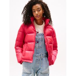Steppjacke Tommy Jeans "TJW PCKBL HOOD ESS PUFFER EXT", Damen, Gr. XXL (44), vintage cerise, Web, Obermaterial: 100% Nylon, leicht gl&auml;nzend, unifarben, regular fit, Jacken Steppjacke