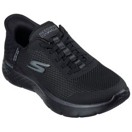 Slip-On Sneaker Skechers "GO WALK FLEX-GRAND ENTRY", Damen, Gr. 41, schwarz (schwarz, uni), Textil, unifarben, Schuhe Slip-On Sneaker, Slipper mit Slip-ins zum Schlupfen