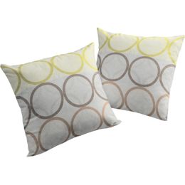 Dekokissen WIRTH "Zirbello" Gr. 3, gr&uuml;n (gr&uuml;n, kreise), B:40cm L:60cm, Baumwolle, Polyester, Dekokissen_Sitzkissen_Kissenh&uuml;llen, Dekokissen, Kissenh&uuml;lle ohne F&uuml;llung, 2 St&uuml;ck