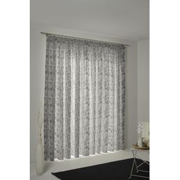 Vorhang Adam "Flower Cuv&eacute;e" Gr. 1, schwarz, B:145cm H:145cm, Jacquard, Baumwolle (Bio-Baumwolle), Gardinen, Vorhang, aus 100% Bio-Baumwolle