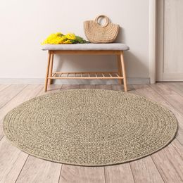 Teppich MERINOS "Kenzy", beige (natur), H:10mm &Oslash;:120cm, Polypropylen, Teppiche, Teppich, robuster In- und Outdoor Teppich im nat&uuml;rlichen Jute-Look, wetterfest