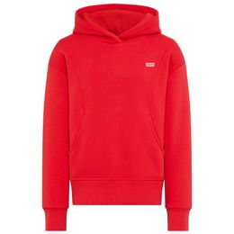 Kapuzensweatshirt LEVI'S KIDS "LVG BATWING PATCH HOODIE", M&auml;dchen, Gr. 8 (128), rot (poppy rot), Sweatware, Obermaterial: 60% Baumwolle, 40% Polyester, unifarben, B&uuml;ndchen mit Daumenl&ouml;chern, Sweatshirts Kapuzensweatshirt, mit Daumenloch
