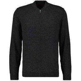 Strickfleecejacke Ragman, Herren, Gr. S4648, grau (anthrazit), 95% Baumwolle 5% Kaschmir, Jacken Strickfleecejacke