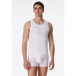 Unterhemd Schiesser "Long Life Soft", Herren, Gr. 6, N-Gr, wei&szlig; (100, wei&szlig;), Single Jersey, Obermaterial: 45% Baumwolle, 45% Modal, 10% Elasthan, Unterhemden Unterhemd, optimales Feuchtigkeitsmanagement