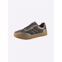 Sneaker Heine, Damen, Gr. 40, braun (braun, bronzefarben), Synthetik, Schuhe Sneaker